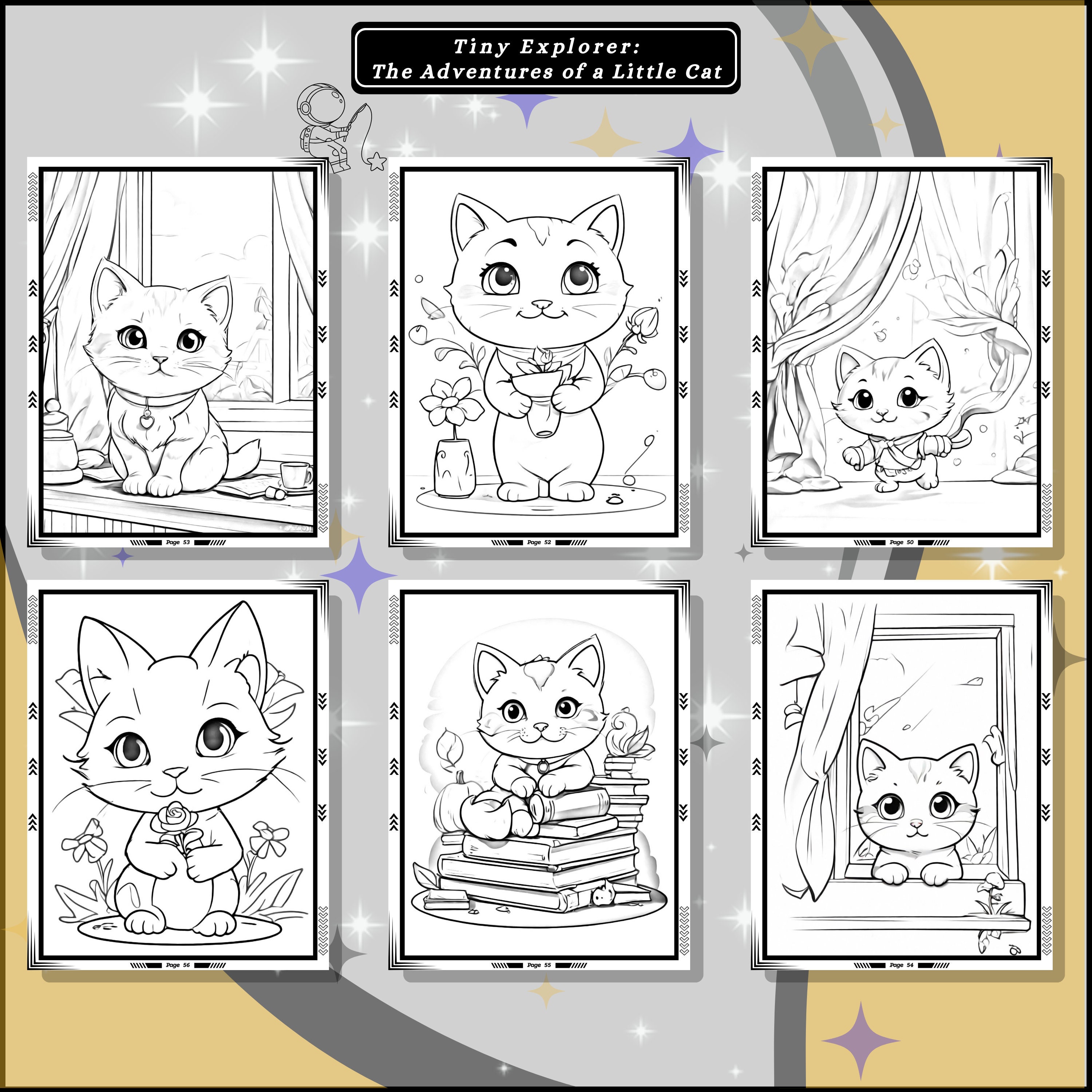 Cute Little Cat Coloring Pages for Kids Printable: the Adventures of a ...
