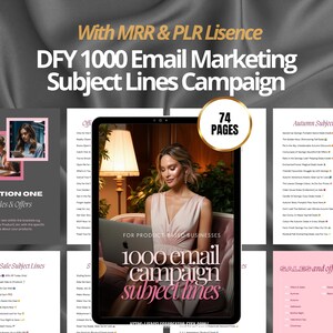DFY 1000 Email Marketing Subject Lines Campaign Ebook Guide With the Email Planner Canva ...
