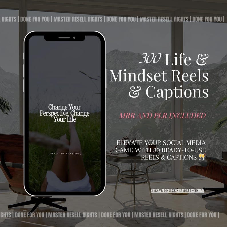 300 Life Mindset Reels and Captions: PLR Master Resell Right Instagram ...