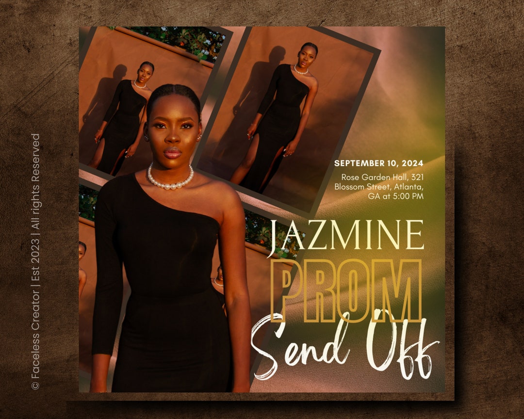 Prom Send off Flyer Brown, Editable Prom Flyer Canva Template, DIY ...