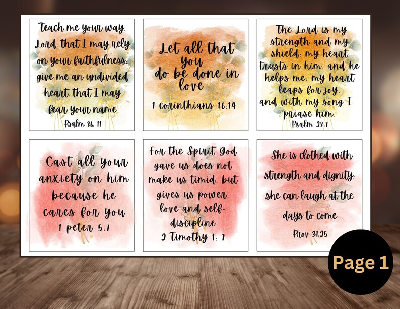 18 Biblical Affirmation Cards Printable, Religious Cards, Prayer Cards ...