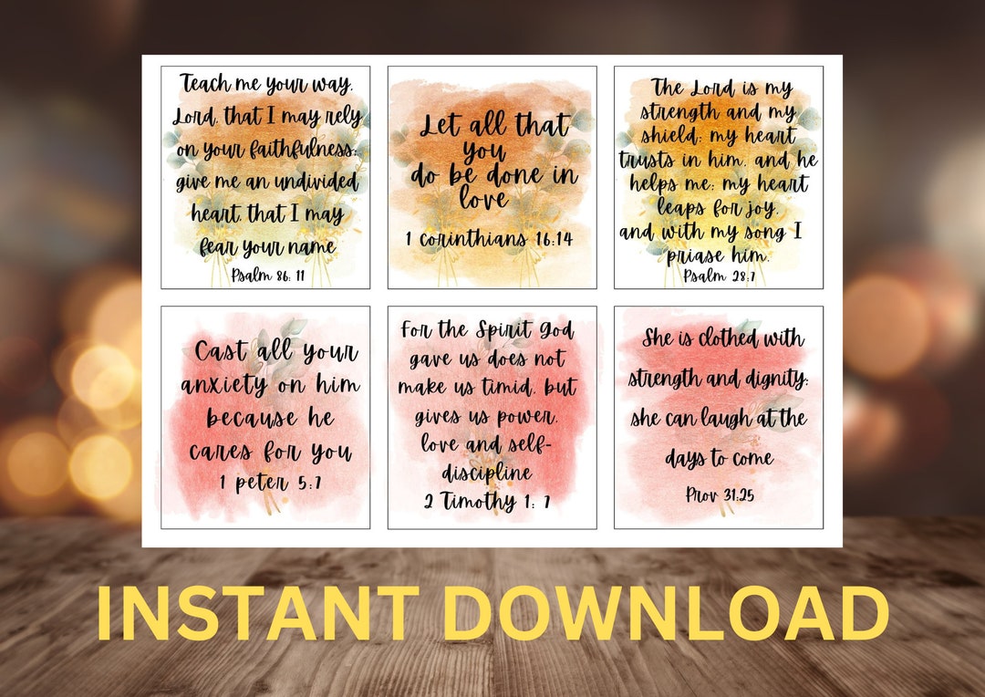 18 Biblical Affirmation Cards Printable, Religious Cards, Prayer Cards ...