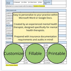 Clinical Therapy Progress Note Template - Etsy UK