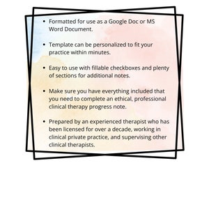 Clinical Therapy Progress Note Template - Etsy