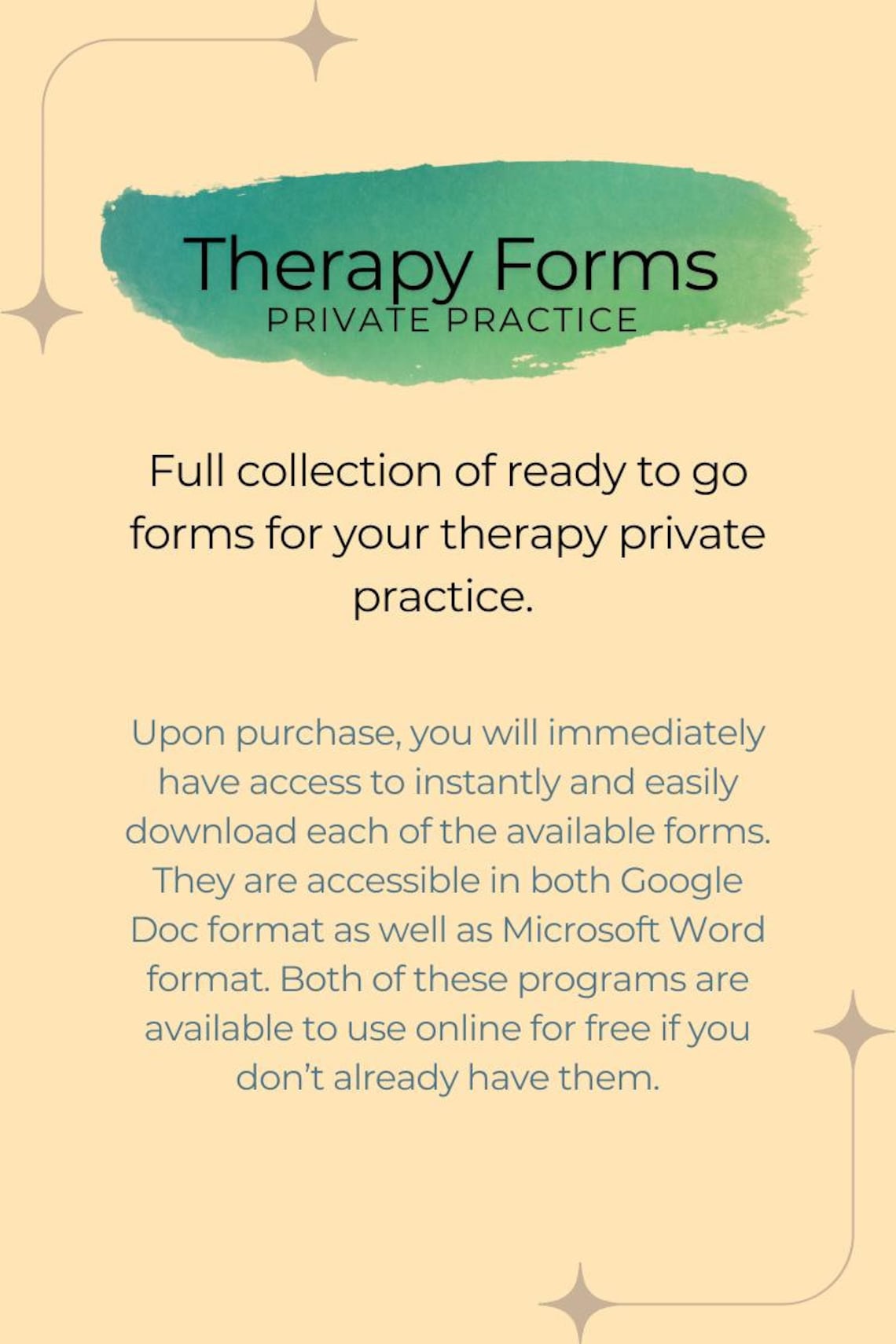 Therapy Private Practice Documents Including Intake, Assessment ...