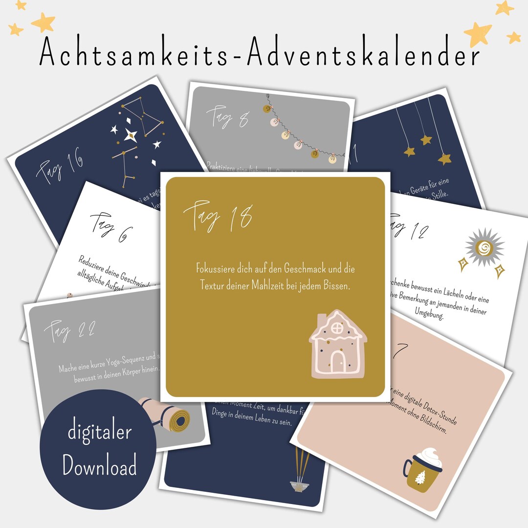 Mindfulness Advent Calendar | 24 Cards | Self-care | Mindfulness ...