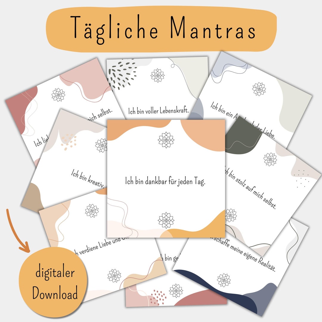 Daily Mantras | 30 Cards | Positive Affirmations | Inspiration ...
