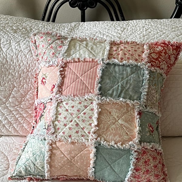 Rag Quilt Pillow - Etsy