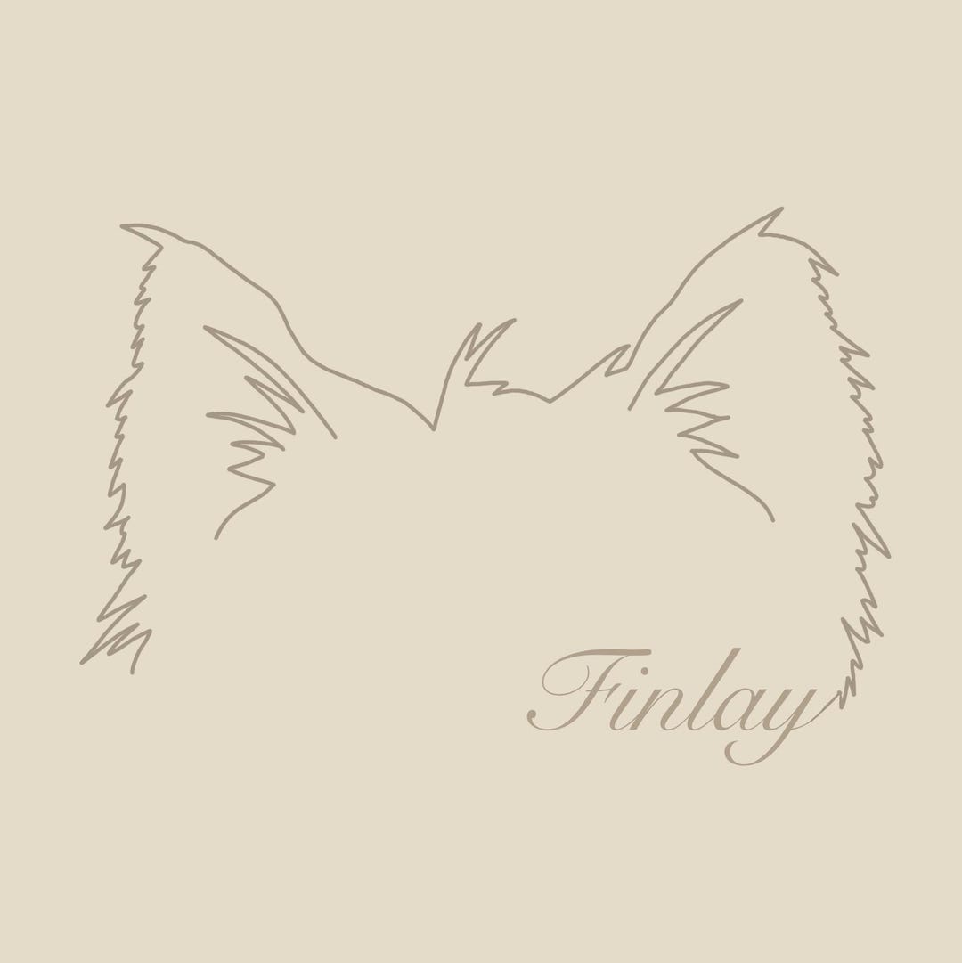 Custom Pet Ear Outline Portrait - Etsy