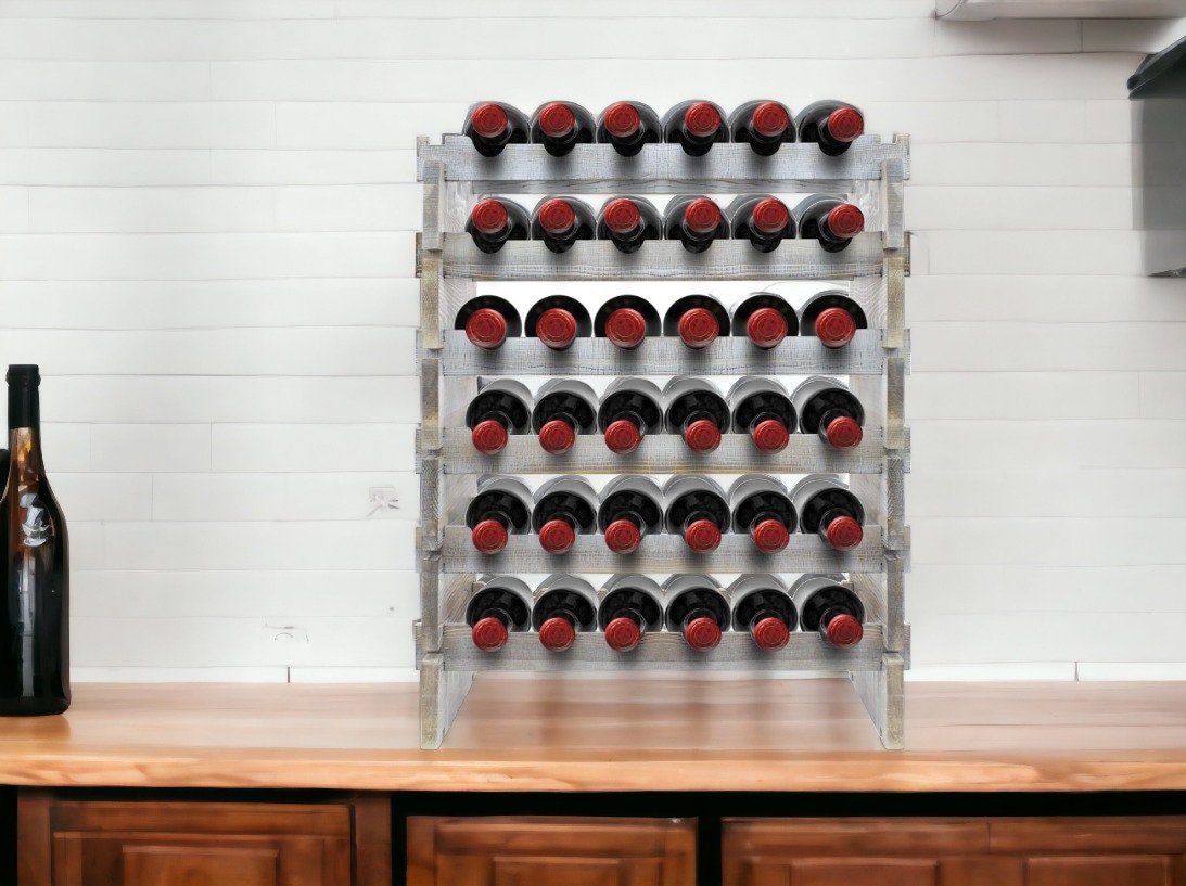 Wood Wine Stackable Rack 6 Tier Rustic Style Wine Racks for - Etsy