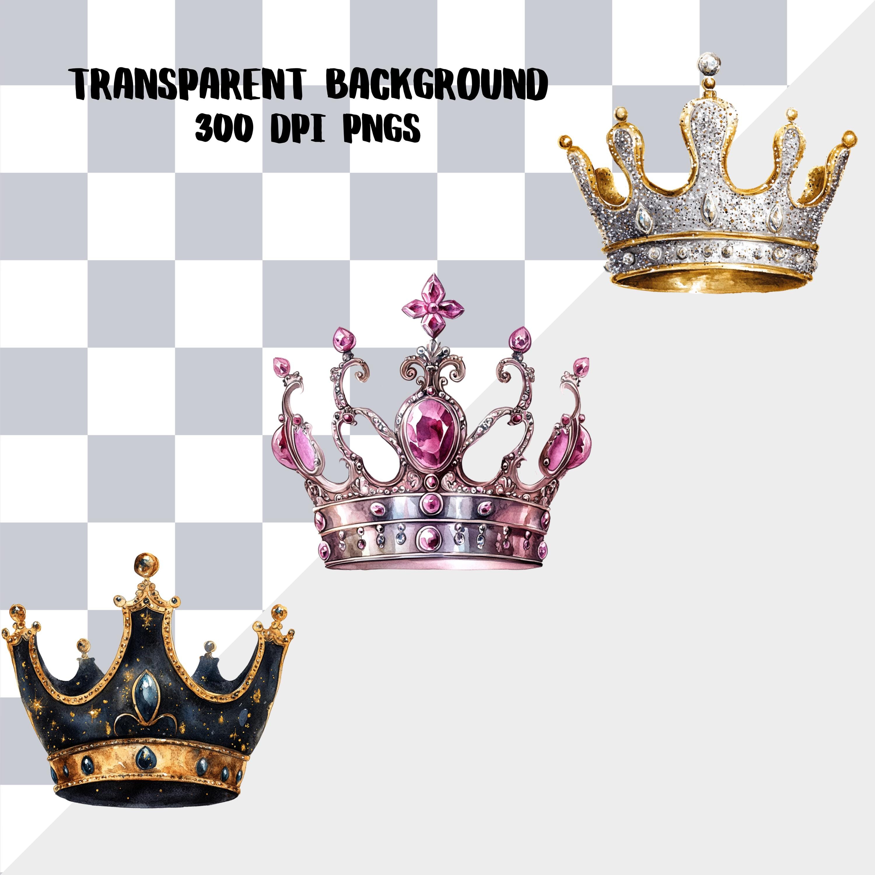 Crowns Watercolor Clip Art,princess Tiaras, King, Queen, Prince ...