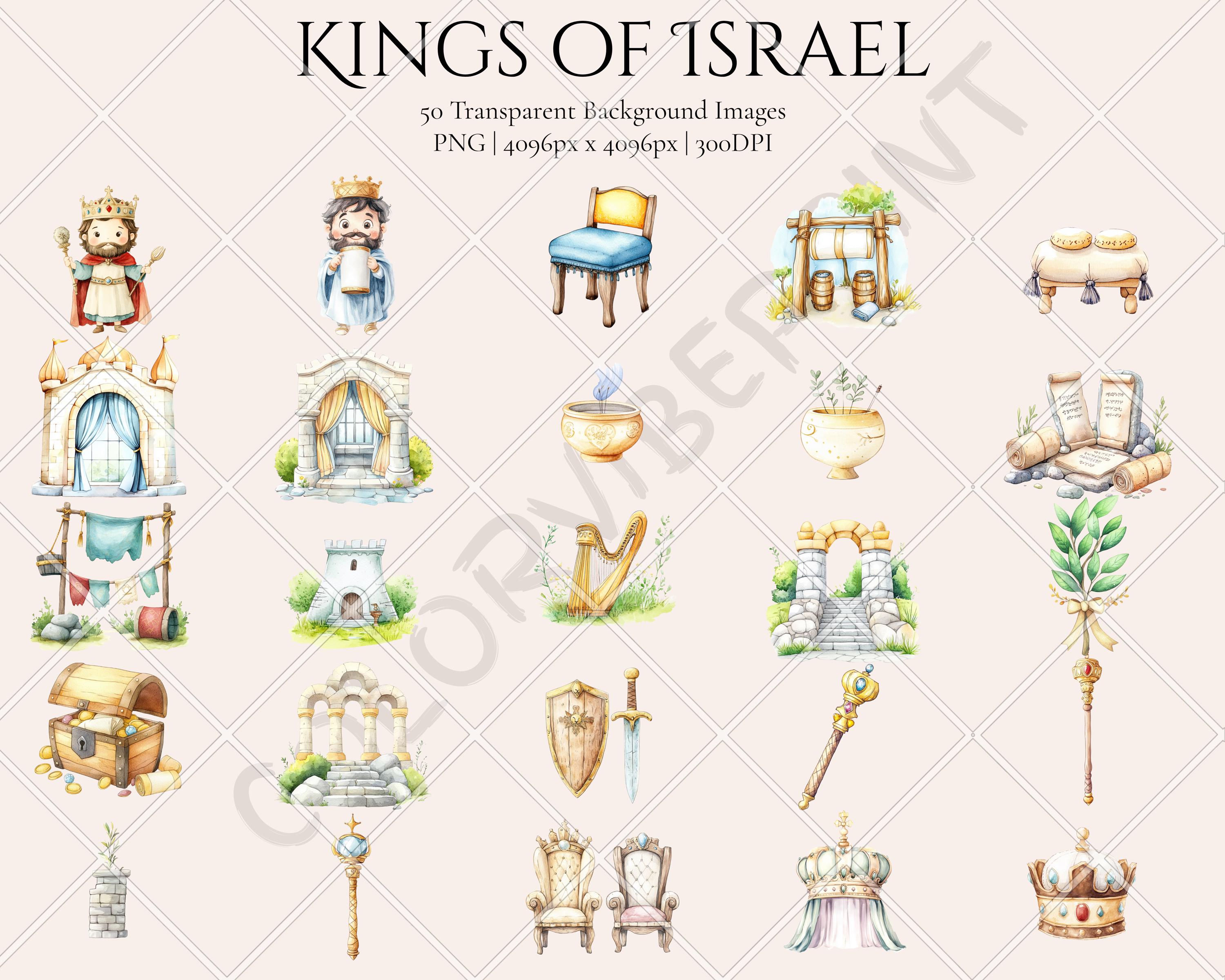 Kings of Israel Clipart, Biblical Characters, Bible Story (digital ...