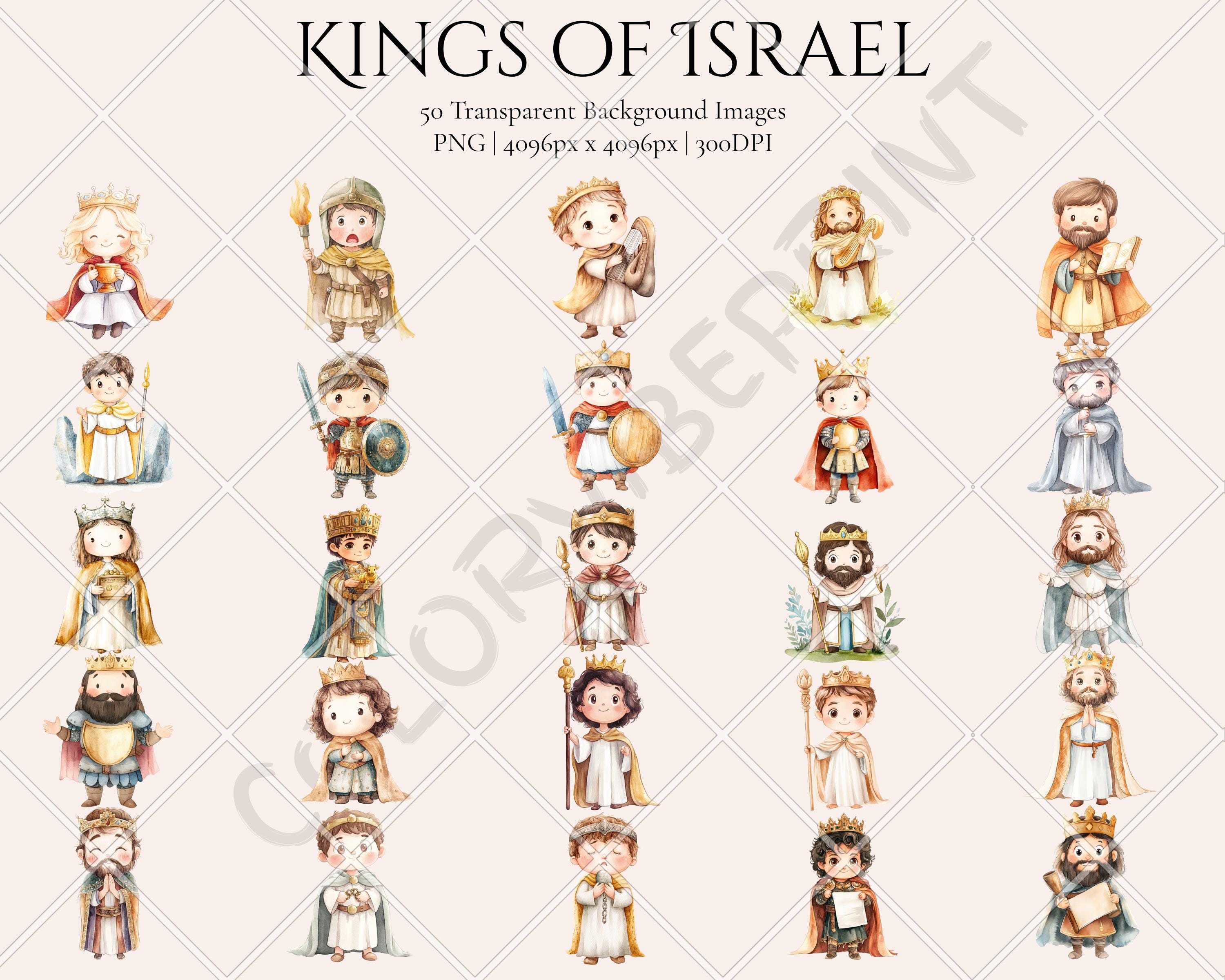 Kings of Israel Clipart, Biblical Characters, Bible Story (digital ...