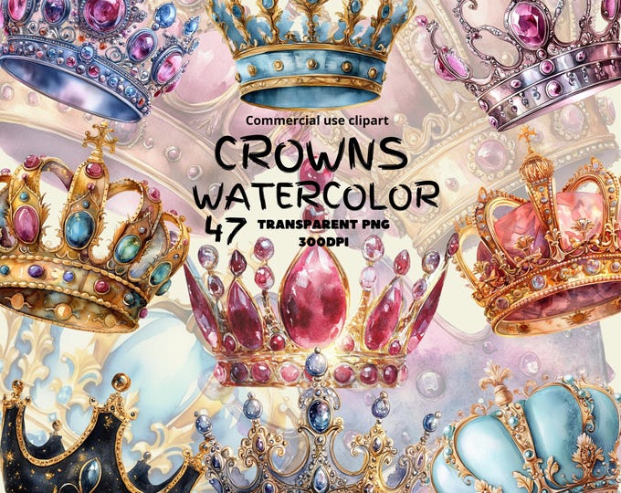 Crown Clipart, King Queen Crown Clip Art, Royal Crown Clipart, GOLD ...