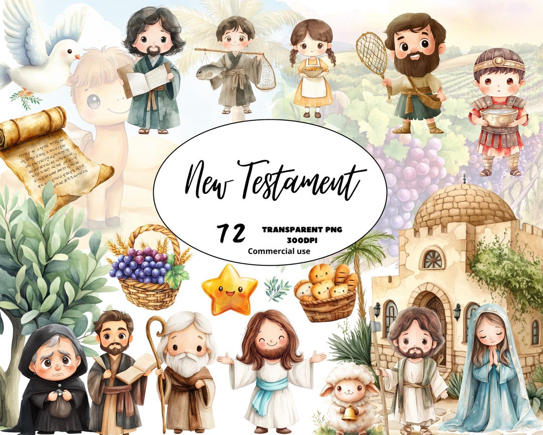 Biblical Characters New Testament Clipart Bundle, Christianity ...
