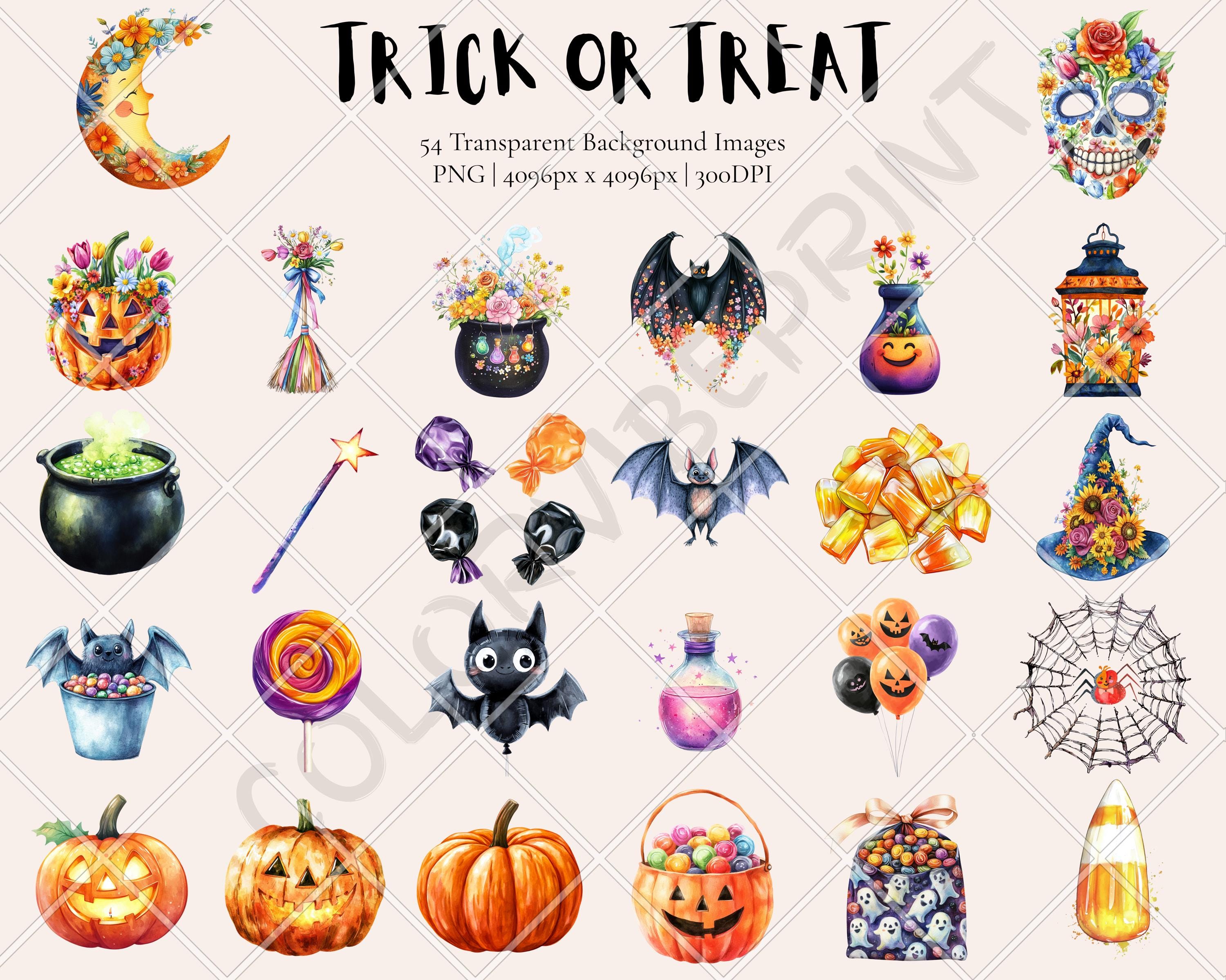 Cute Halloween Clipart Set, Kids in Halloween Costumes, Trick or Treat ...