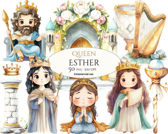 Esther Clipart Bundle: Bible Story Illustrations (digital Download ...