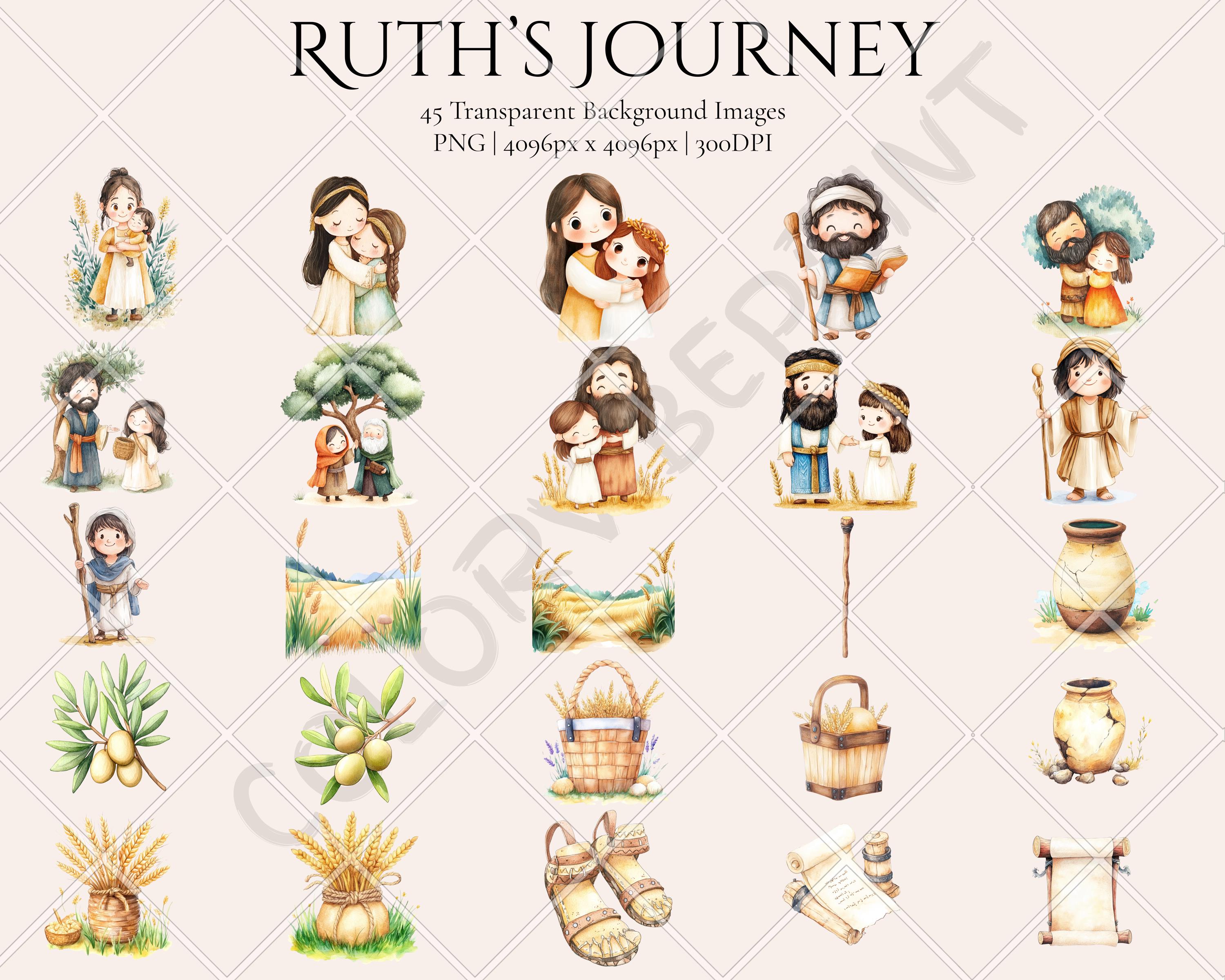 Ruth Story Clipart Bundle, Biblical Characters, Bible Story, Religious ...