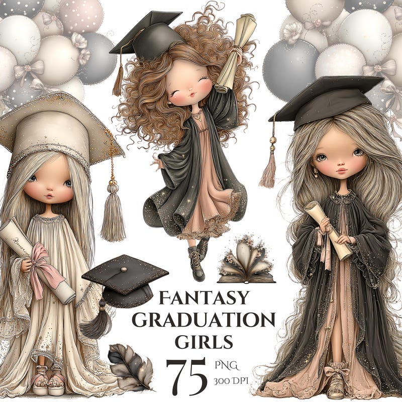 Graduation Girl Clipart - Etsy