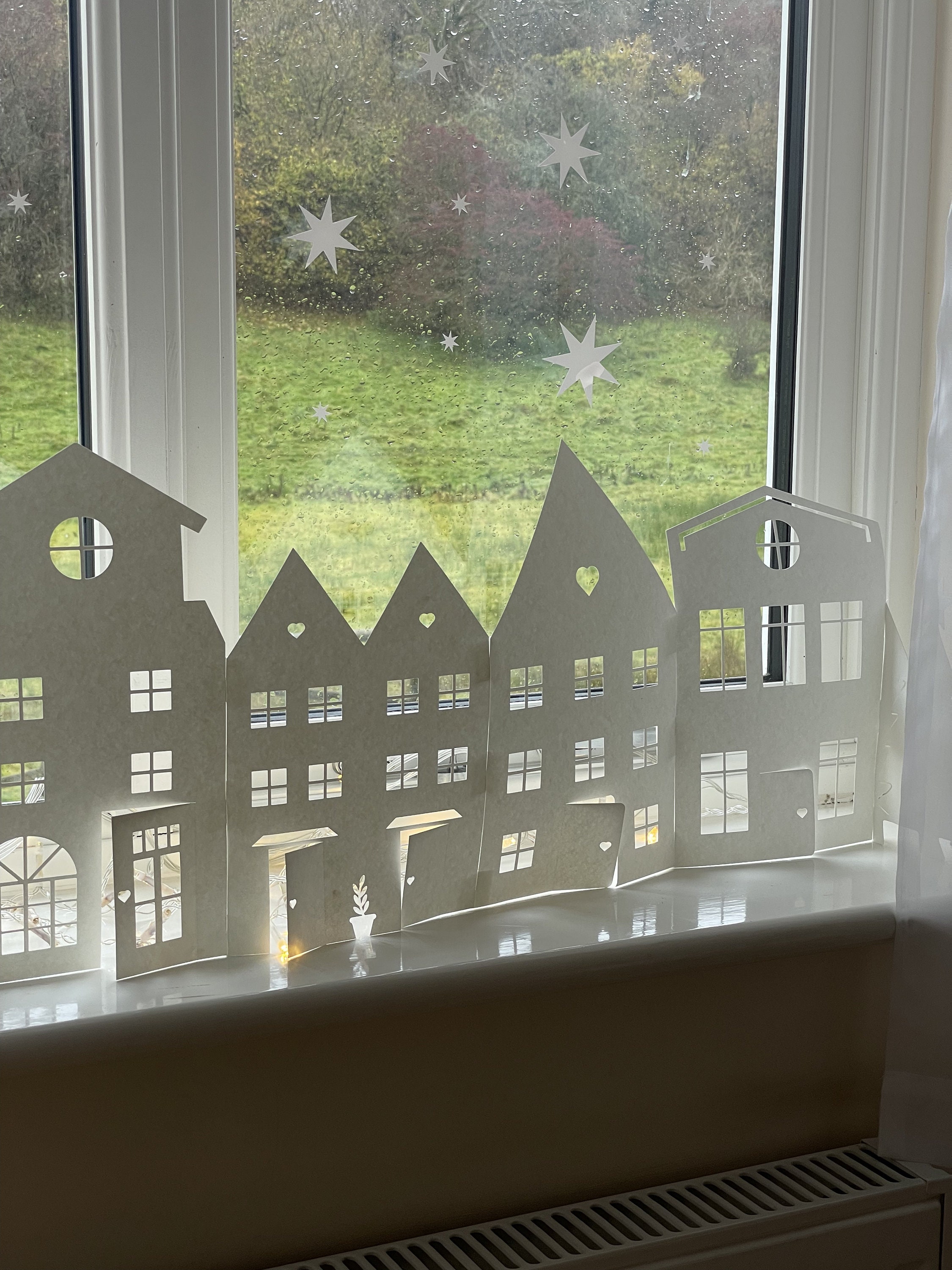Christmas Window Scene, Houses Village Town Scene Decoration - Etsy