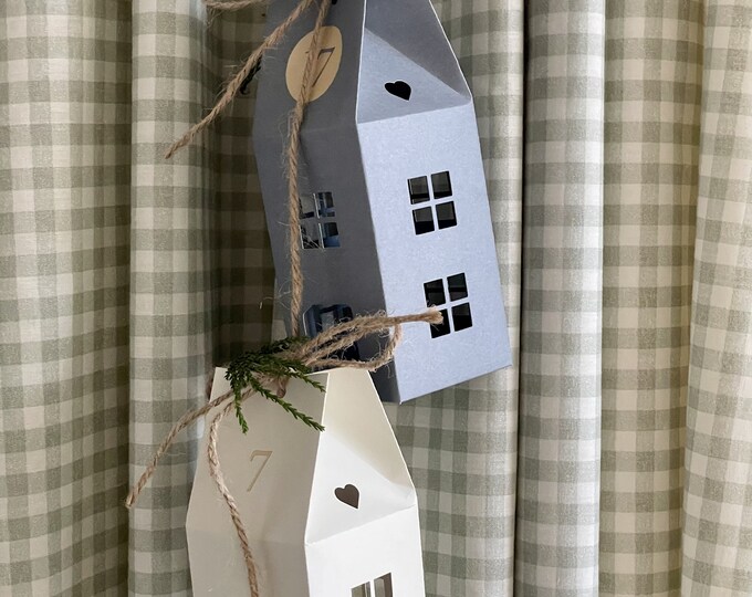 Paper Village Advent Calendar in a Gray Palette, DIY Kit for Advent ...