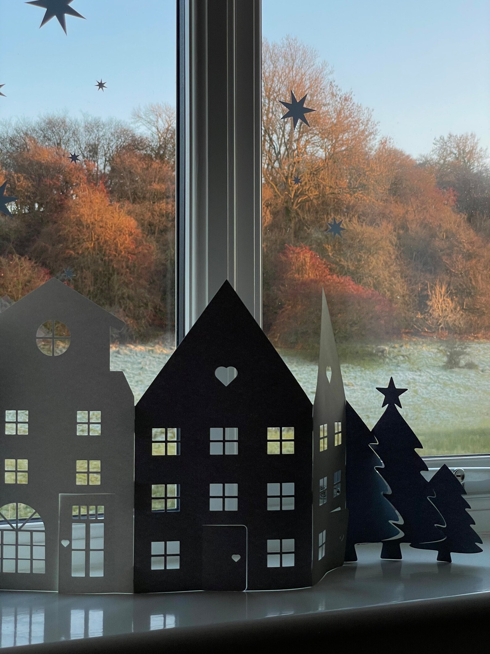 Concertina Houses in Grey Tones, Paper Villages, Christmas Window ...