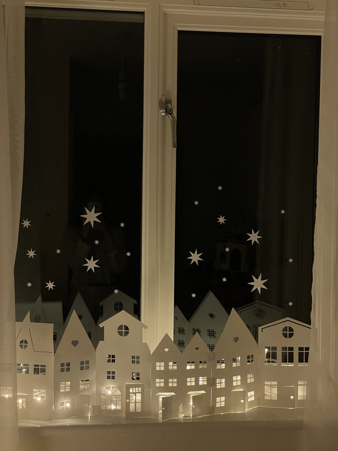 Christmas Window Scene, Houses Village Town Scene Decoration - Etsy