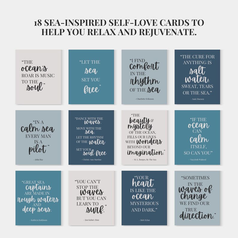 18 Ocean Quotes, Self-love Printable Cards, Self Empowerment, Self-care ...