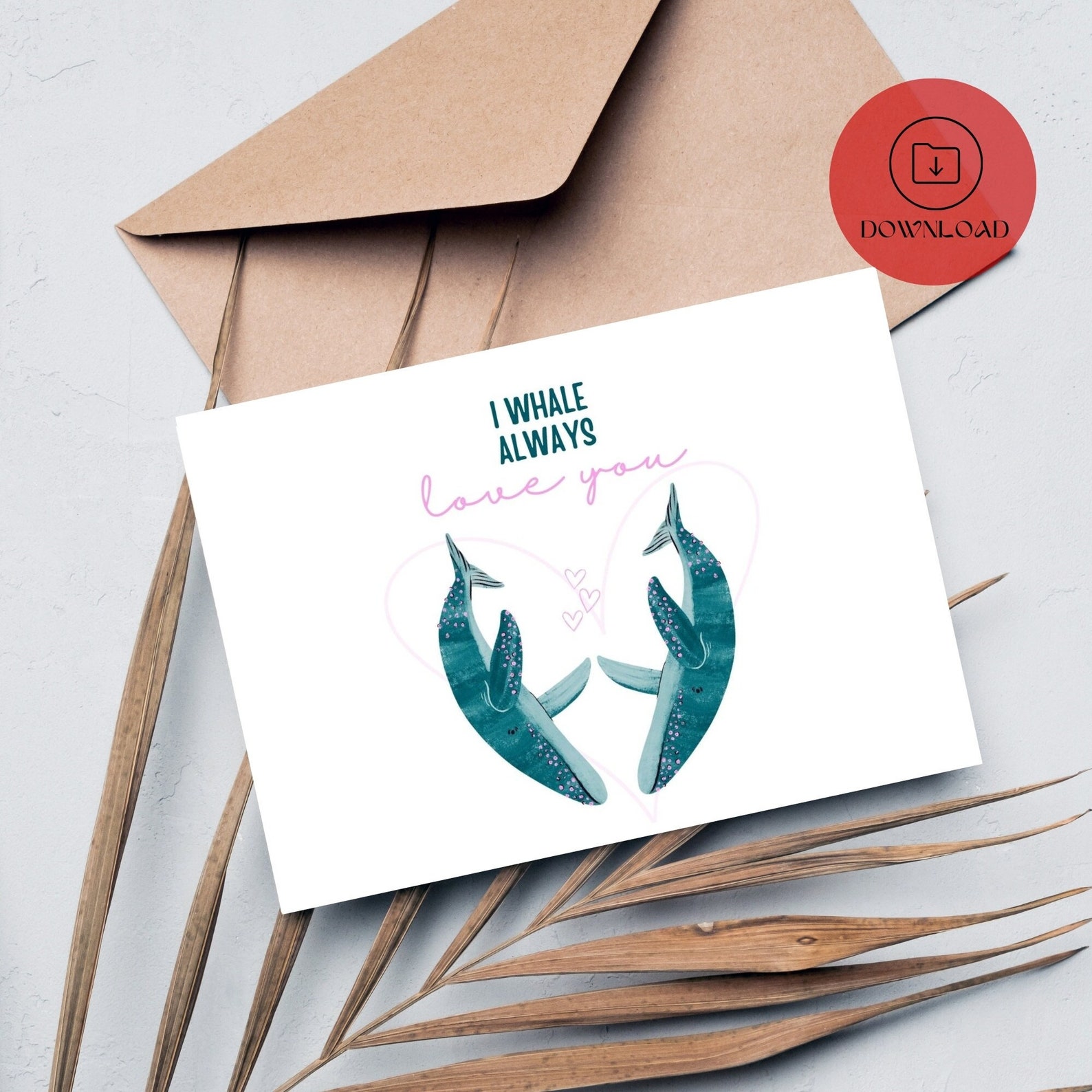 Whale Valentine Card i Whale Always Love Youvalentine's Day Card-whale ...