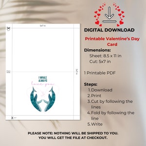 Whale Valentine Card "i Whale Always Love You"-valentine's Day Card ...