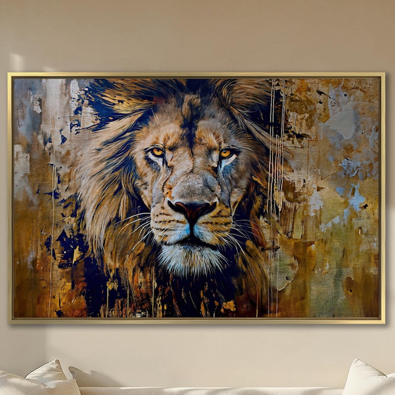 Lion Head Print Poster - Etsy