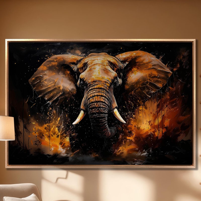 Large Elephant Painting - Etsy