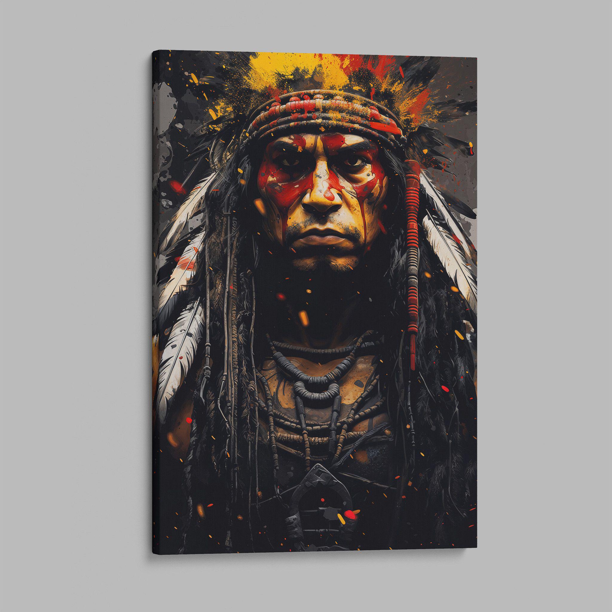 Native Americans Oil Painting Canvas Print Native Art Wall Decor Angry ...