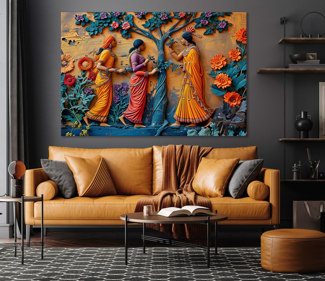 Tanjore Art Painting Print Large Canvas South Indian Traditions Canvas ...