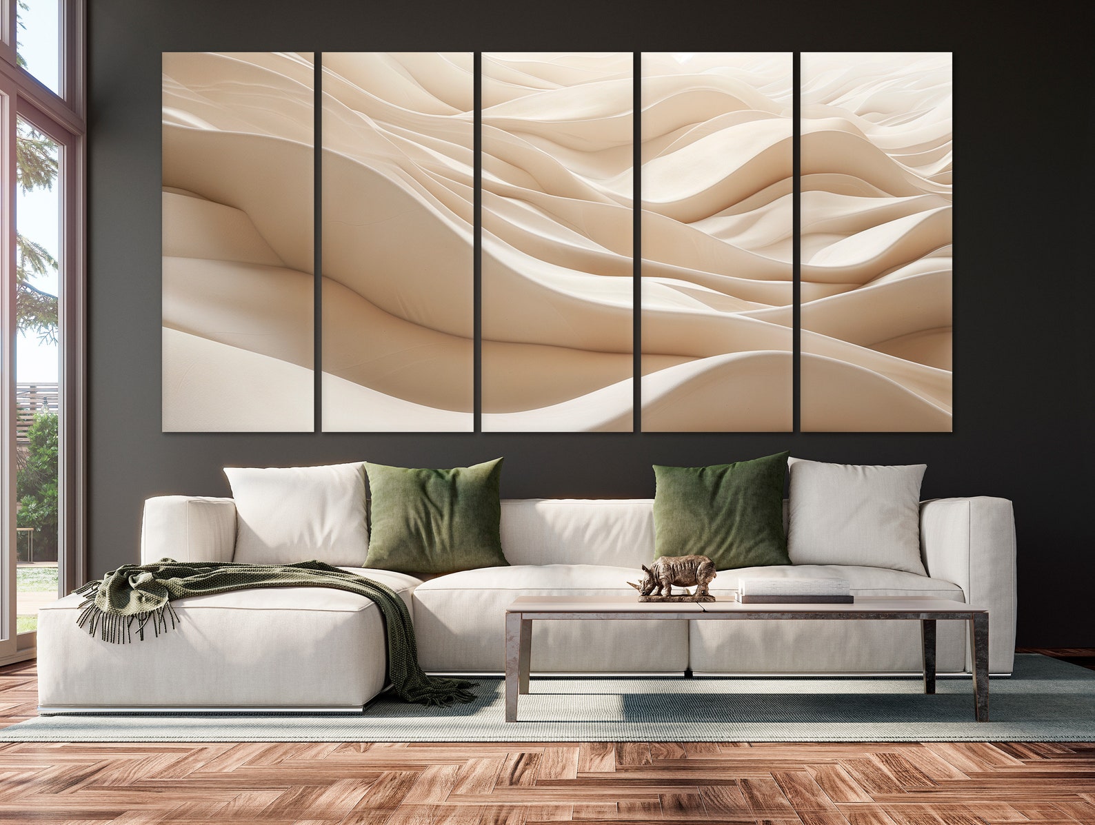 Large Minimalist Art Abstract Waves Canvas Wall Art Wabi-sabi Wall ...