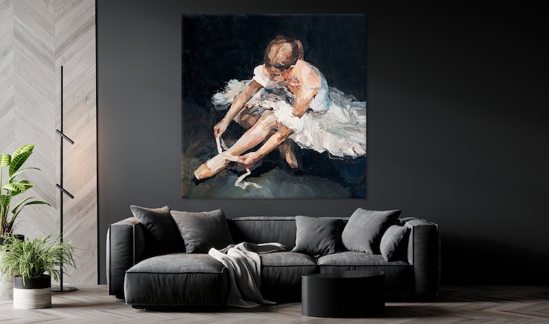 Impressionist Ballet Dancer Oil Painting Print on Canvas Beautiful ...