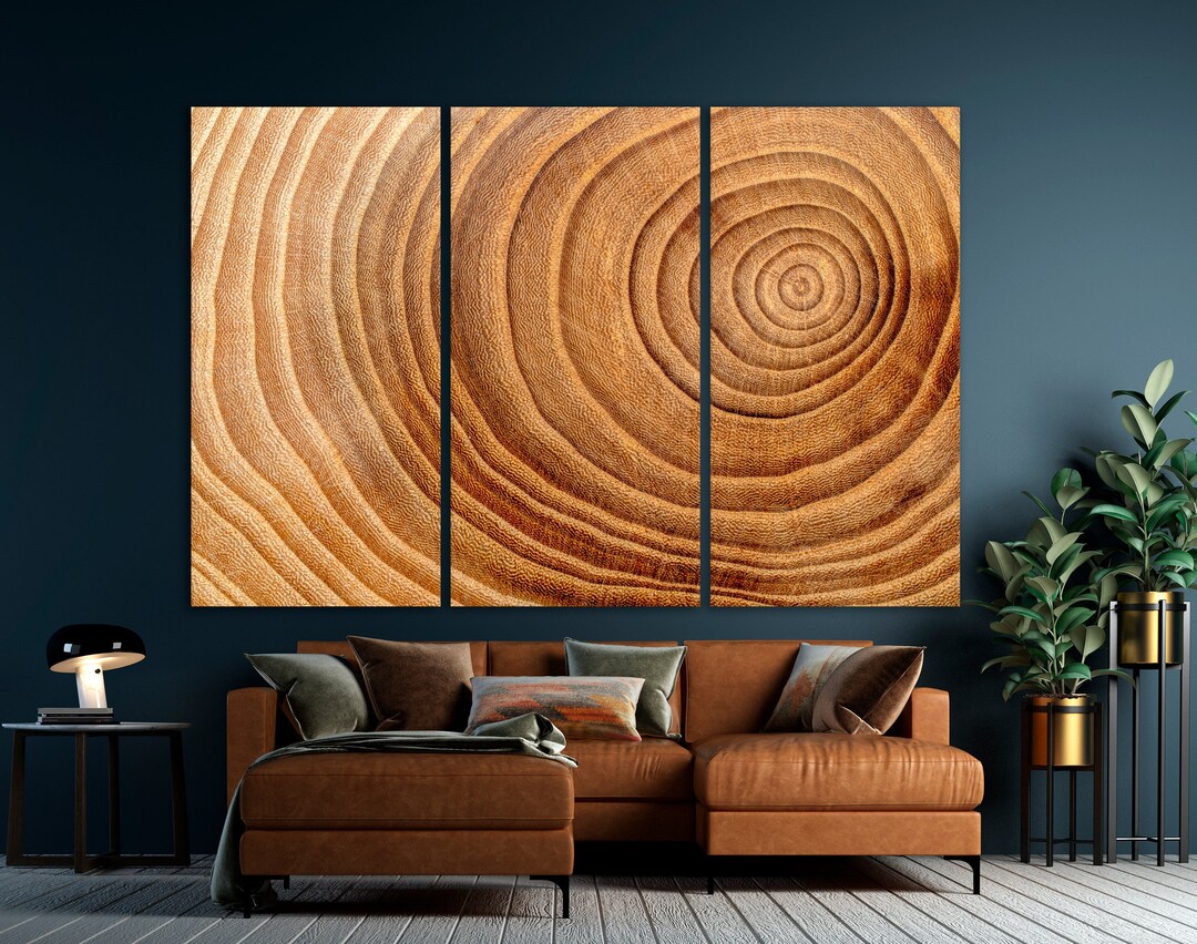 Macro Wood Cross Section Large Canvas Wall Art Wooden Background Print ...