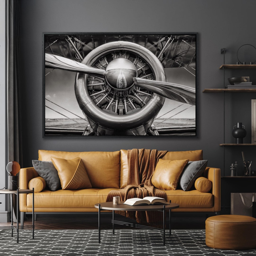 Vintage Airplane Engine Canvas Print Engine Wall Decor Engine Canvas ...