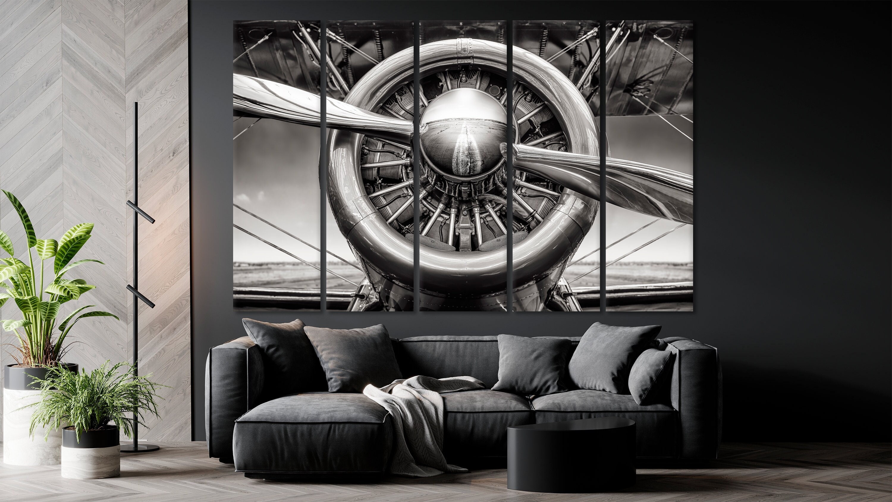 Vintage Airplane Engine Canvas Print Engine Wall Decor Engine Canvas ...