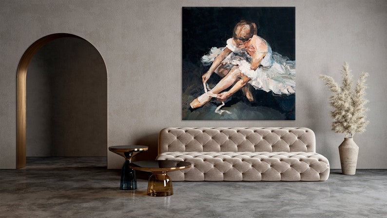 Impressionist Ballet Dancer Oil Painting Print on Canvas Beautiful ...