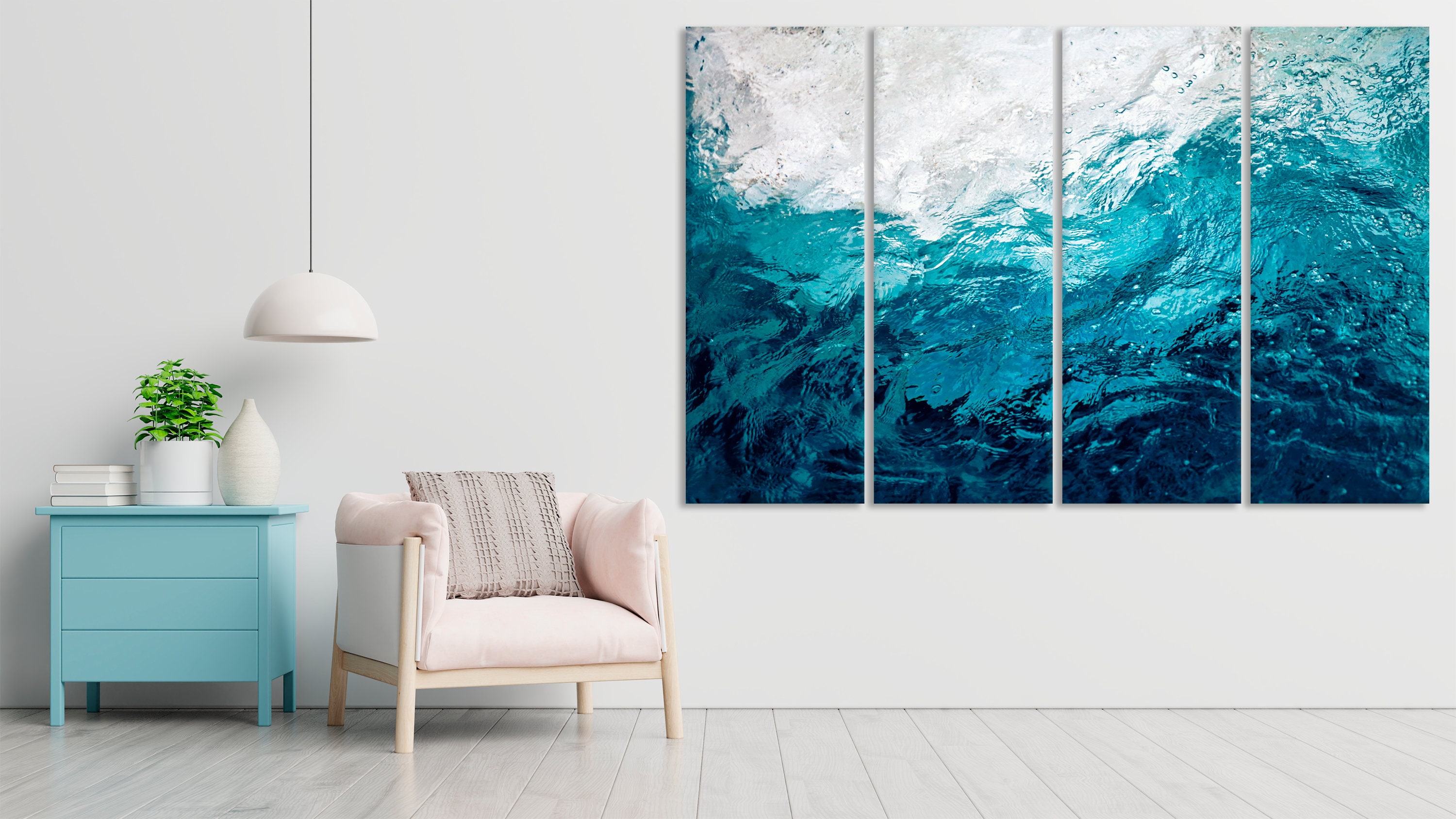 Abstract Seawater Flow Canvas Wall Art Sea Ocean Wave Wave Canvas Print ...