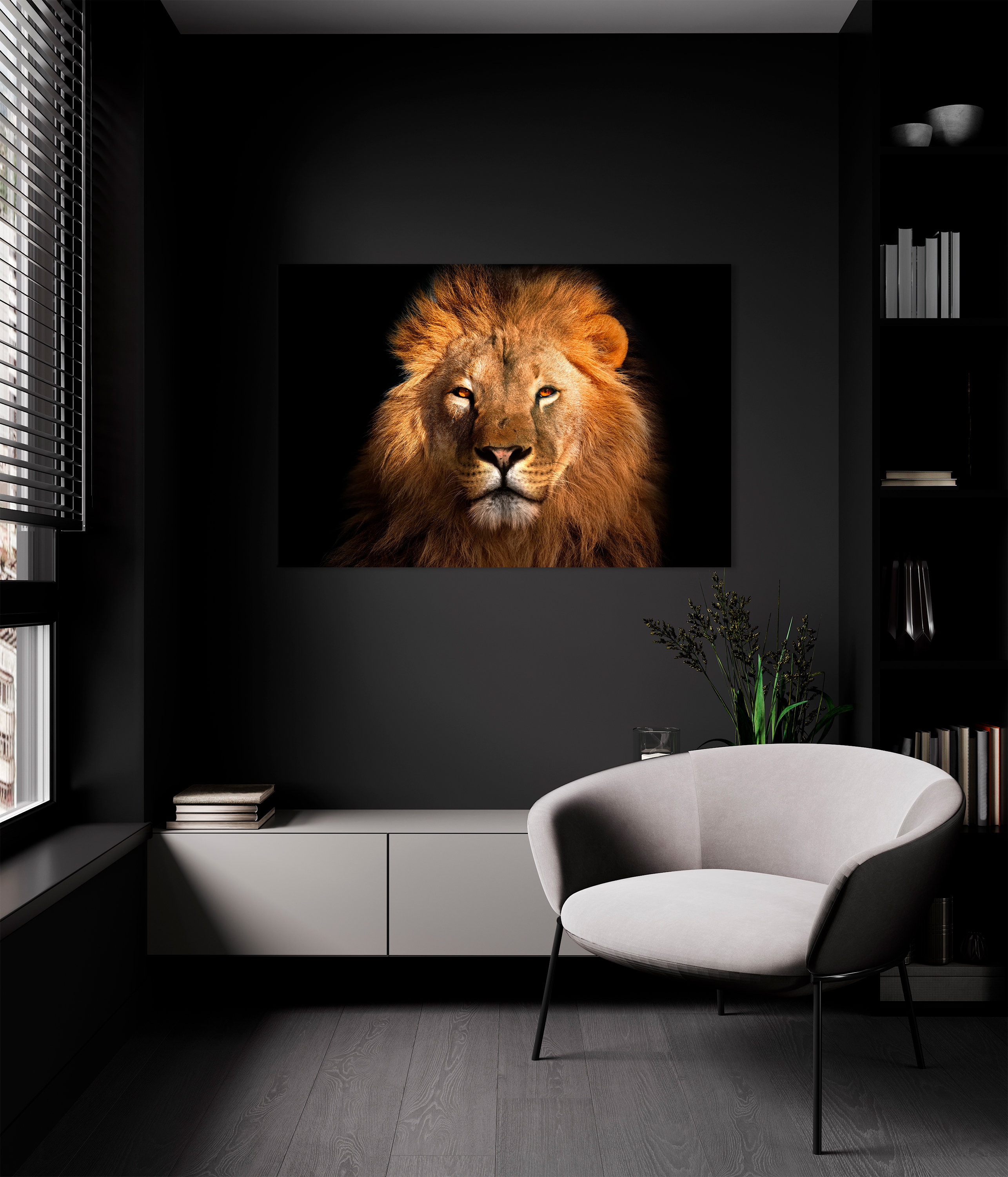 Lion Head Wall Art Print Lion Canvas Art Wild Animals Print Lion Wall ...