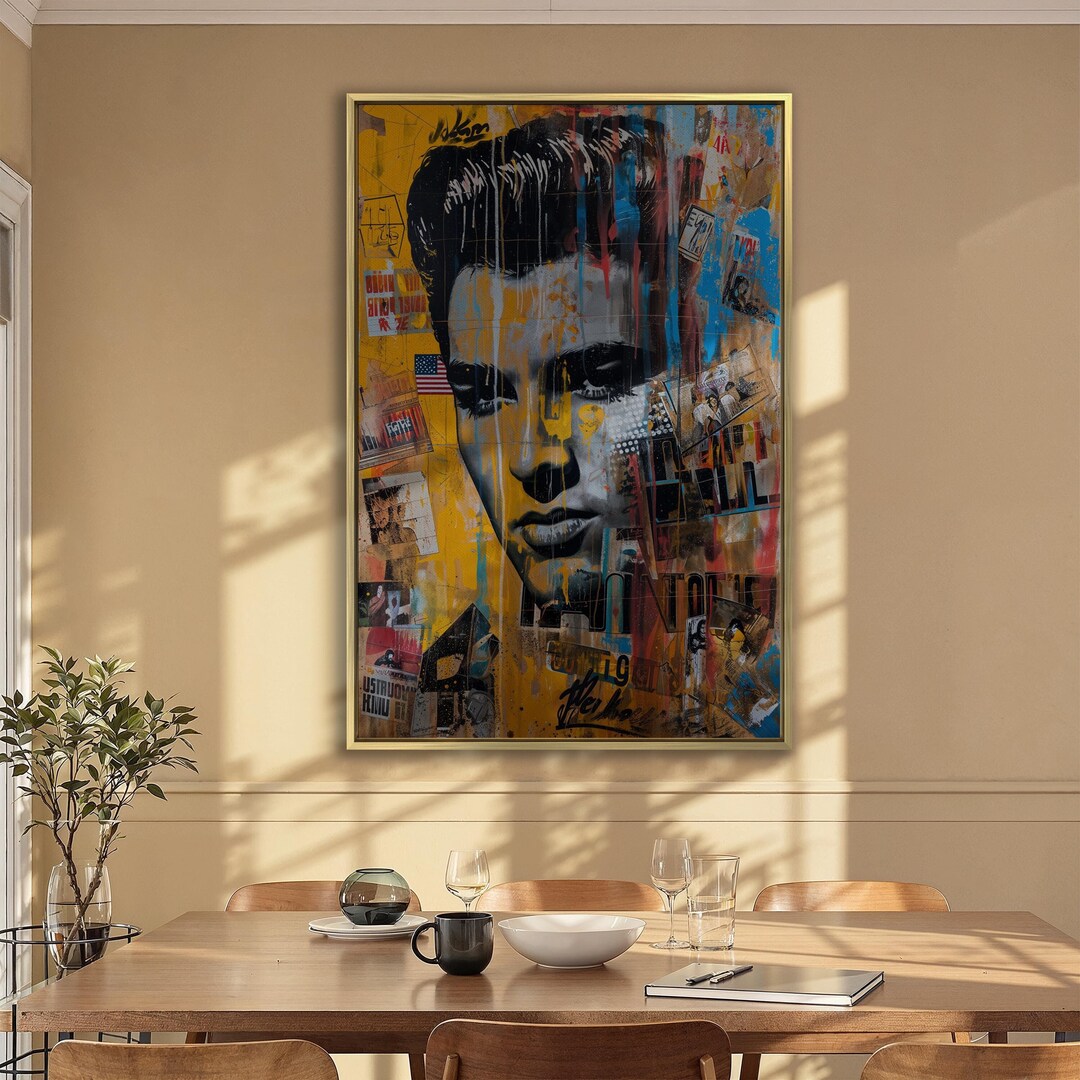 Elvis Presley Painting Print Abstract American Singer Canvas Wall Art ...
