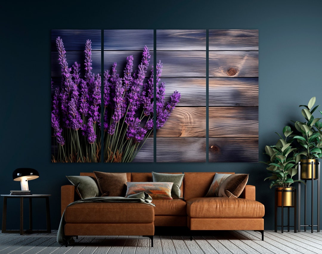 Purple Lavender Flowers Wall Art Decor Lavender Bouquet Botanical ...