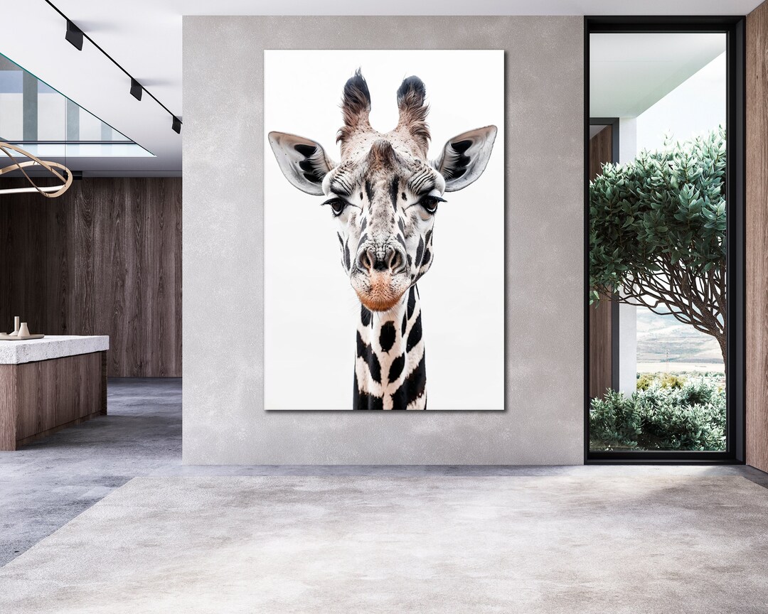 Giraffe Canvas Wall Art African Animal Print Exotic Animals Poster ...