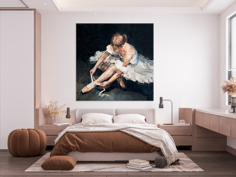Impressionist Ballet Dancer Oil Painting Print on Canvas Beautiful ...