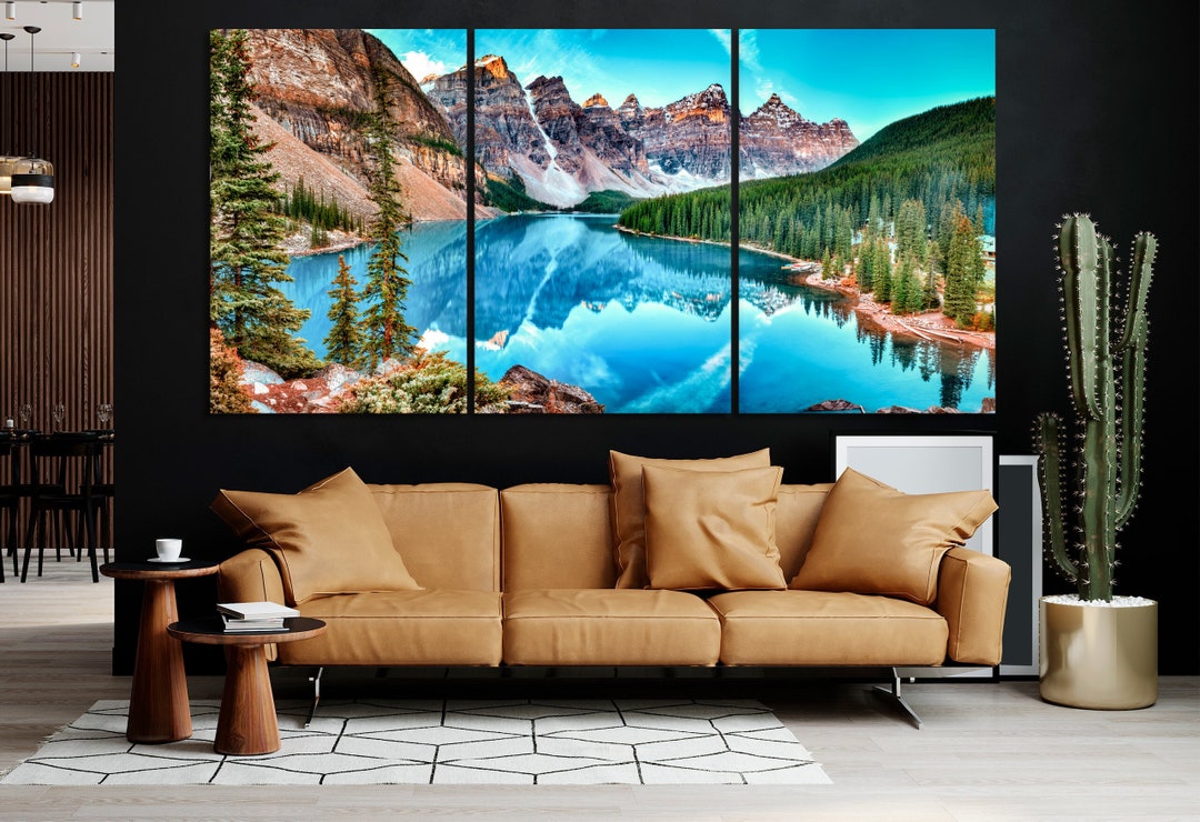 Banff National Park Canvas Wall Art Canadian Mountain Lake Landscape ...