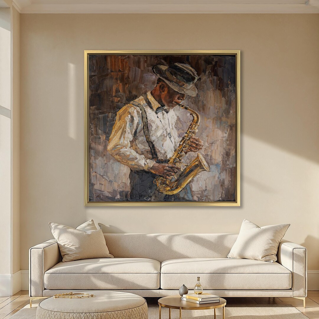 Saxophonist Canvas Print: Abstract Jazz Wall Art - Etsy