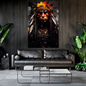 Native Americans Oil Painting Canvas Print Native Art Wall Decor Angry ...