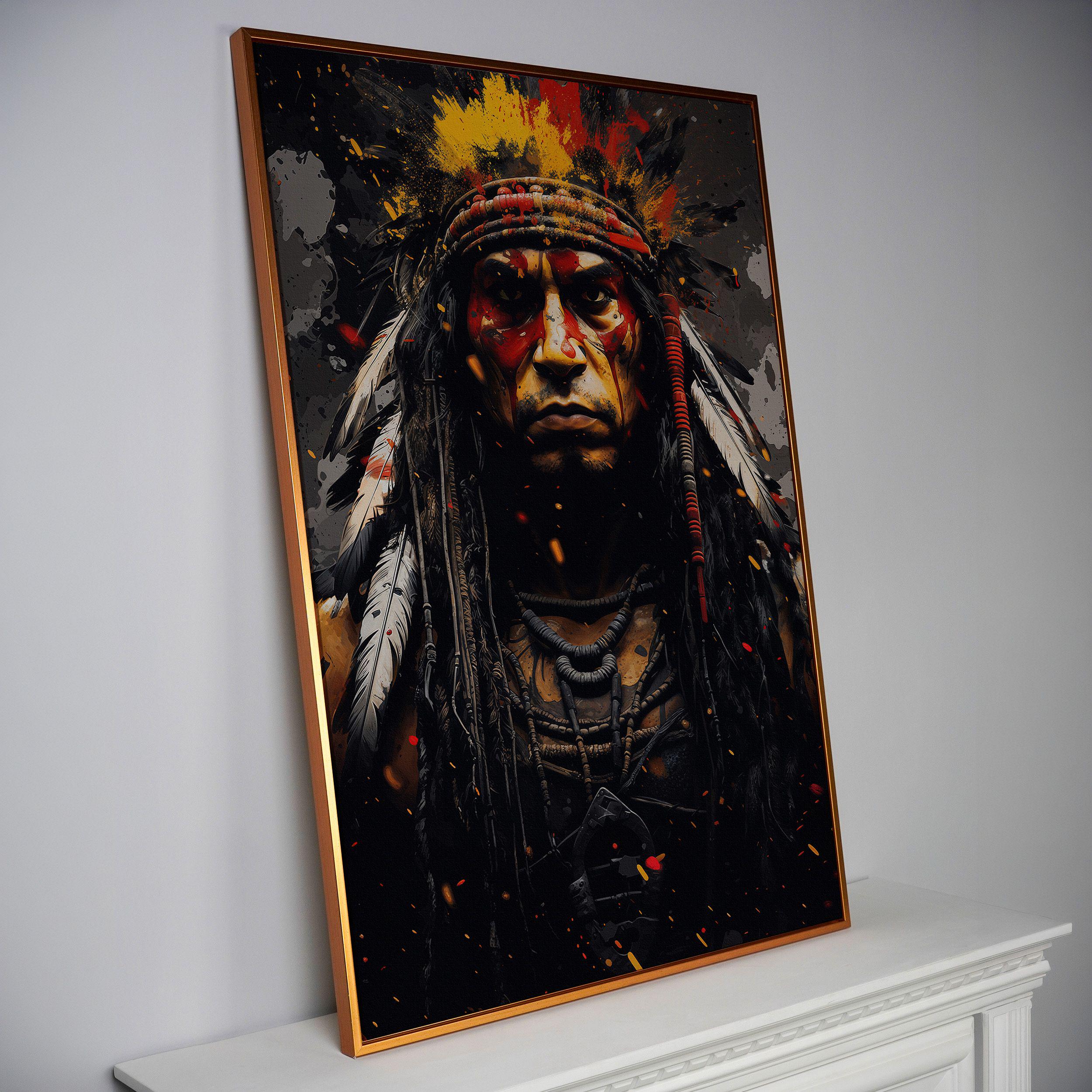Native Americans Oil Painting Canvas Print Native Art Wall Decor Angry ...